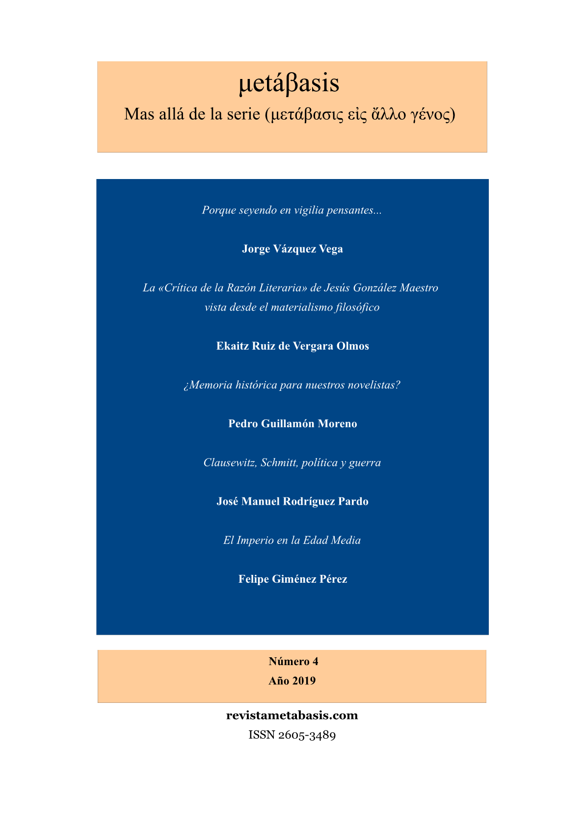 Próximamente… Número 4 de Revista Metábasis – Revista Metábasis