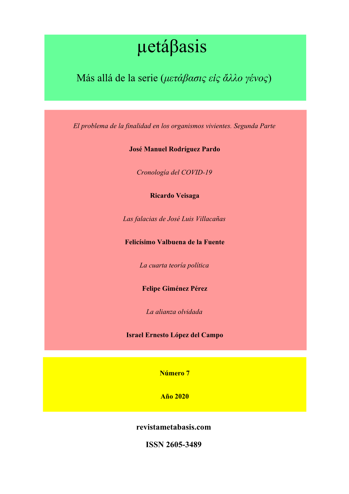 Revista Metábasis – Más allá de Gustavo Bueno (μετάβασις εἰς ἄλλο γένος)